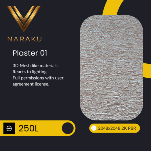 Second Life Marketplace - [Naraku] Plaster 01 2K PBR v1.0 [FULL PERM]